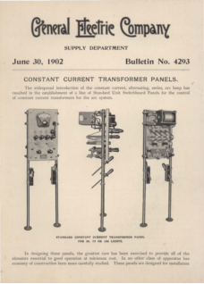 Bulletin No. 4293: Constant Current Transformer Panels