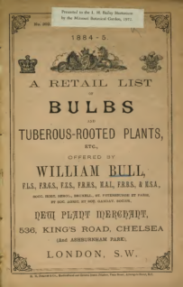 William Bull's Retail List of Bulbs and Tuberous-Rooted Plants (1884-1885)
