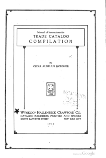 Manual of Instructions for Trade Catalog Compilation