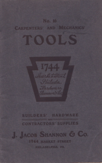 J. Jacob Shannon & Co.: Carpenters and Mechanics Tools No. 16