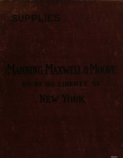 Manning Maxwell Moore Machine Supplies 1902