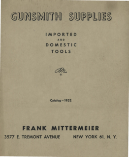 Frank Mittermeier Gunsmith Supplies Tools Catalog 1952