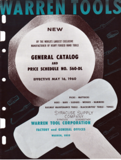 Warren Tool Corp. Tools Catalog No. 560-DL 1960