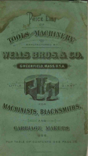 Wells Bros. & Co. Tools & Machinery 1895
