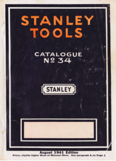 Stanley Tools Catalog No 34 1941