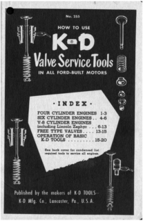 K-D Mfg Co Tools Valve Service Bulletin 255 1955