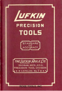 Lufkin Rule Co Precision Tools Catalog No 7