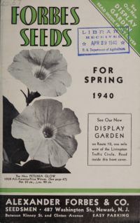 Alexander Forbes & Co Vegetable & Flower Seeds 1940