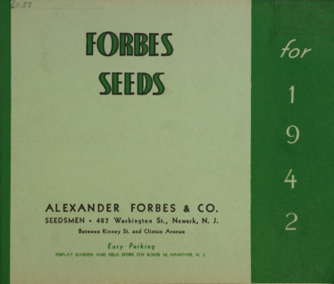 Alexander Forbes & Co Vegetable & Flower Seeds 1942