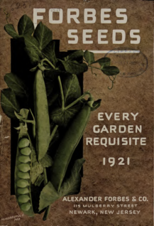Alexander Forbes & Co Vegetable & Flower Seeds 1921