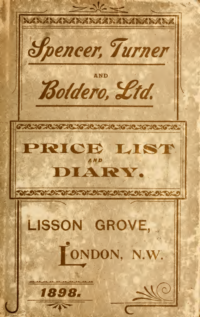 Spencer Turner & Boldero Ltd. Clothing & Fabrics 1898