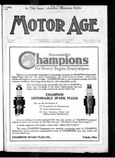 Motor Age Motor Car Automobile Advertising Magazine Vol. 42 No. 7 Aug. 1922