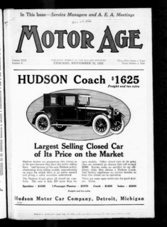 Motor Age Motor Car Automobile Advertising Magazine Vol. 42 No. 21 Nov ...