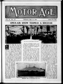 Motor Age Motor Car Automotive Magazine Vol. 9 No. 22 May 1906