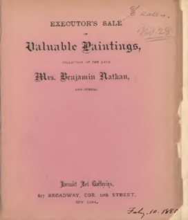 Executor's sale of Valuable Paintings, collection of the late Mrs ...
