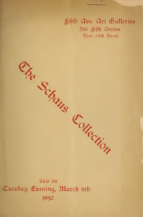 Catalogue of the Schaus collection of Modern Paintings, sold by Robert ...