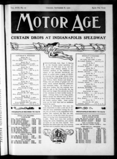 Motor Age Motor Car Automotive Magazine Vol. 18 No. 10 Sept. 1910