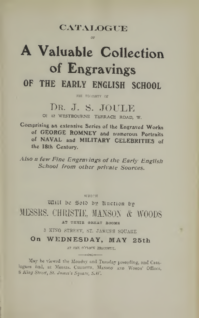 Catalogue of a valuable collection of Engravings of the early English ...