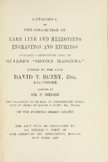 Catalogue of the collection of Rare Line and Mezzotinto Engravings and ...