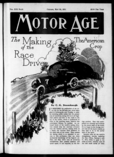 Motor Age Motor Car Automotive Magazine Vol. 19 No. 21 May 1911