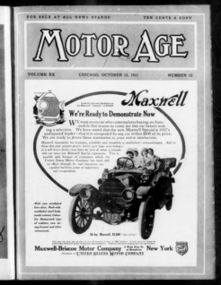 Motor Age Motor Car Automotive Magazine Vol. 20 No. 15 Oct. 1911