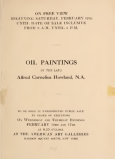 Illustrated catalogue of Oil Paintings by Alfred Cornelius Howland, N ...