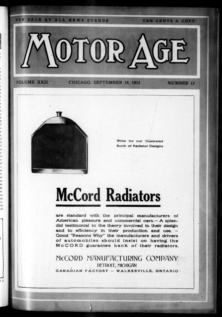 Motor Age Motor Car Automotive Magazine Vol. 22 No. 12 Sept. 1912