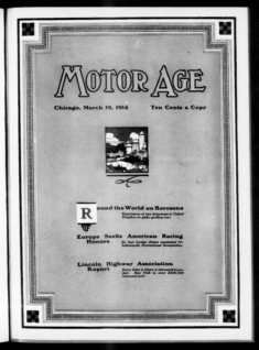 Motor Age Motor Car Automotive Magazine Vol. 25 No. 12 March 1914