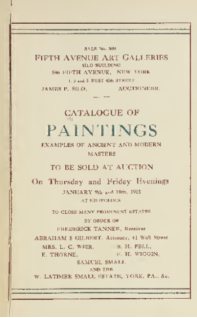 Catalogue of Paintings, examples of Ancient and Modern masters