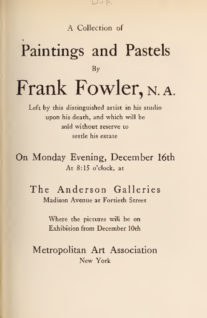 A collection of Paintings and Pastels by Frank Fowler, N. A., sold by ...