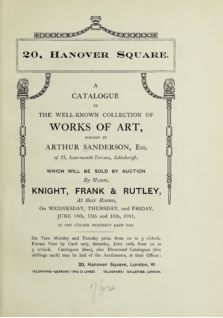 A catalogue of collection of Works of Art, formed by Arthur Sanderson ...