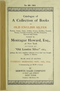 Catalogue of collection of Books on old English Silver, Stones, Gems ...