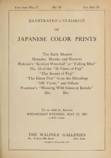Illustrated catalogue of Japanese Color Prints, the early masters