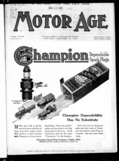 Motor Age Motor Car Automotive Magazine Vol. 37 No. 2 Jan. 1920