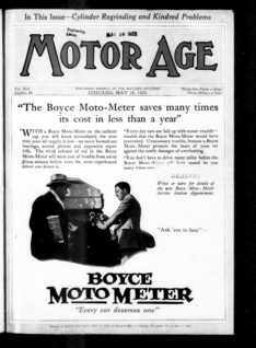 Motor Age Motor Car Automotive Magazine Vol. 41 No. 20 May 1922