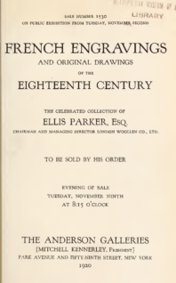 French Engravings and original Drawings of the eighteenth century, the ...