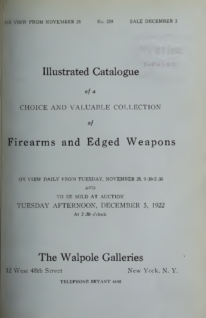 Illustrated catalogue of a choice and valuable collection of Firearms ...
