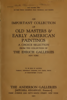 An important collection of Old masters & early American Paintings, a ...