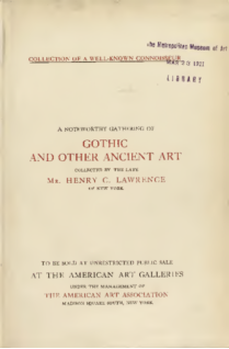 Illustrated catalogue of Gothic and other ancient art, including a ...