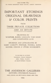 Important Etchings, original Drawings & color Prints from three private ...