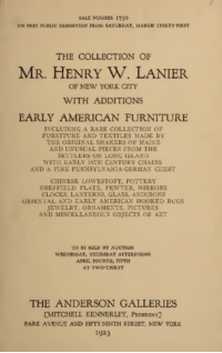 The collection of Mr. Henry W. Lanier of New York City with additions ...