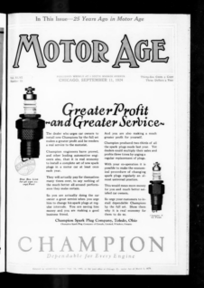 Motor Age Motor Car Automotive Magazine Vol. 46 No. 11 Sept. 1924