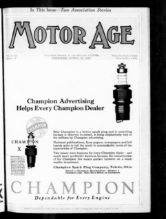 Motor Age Motor Car Automotive Magazine Vol. 43 No. 17 April 1923