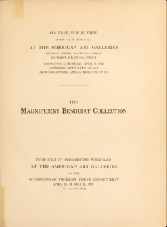 Illustrated catalogue The magnificent Benguiat collection