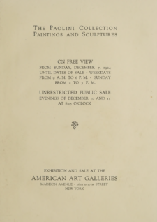 The collection of Professor Paolo Paolini, Rome, Italy