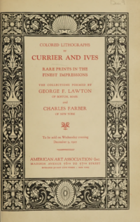 Colored lithographs by Currier and Ives consisting of rare prints in ...