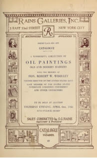 Oil Paintings, old and modern masters, the property of Hon. Robert W ...