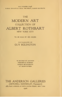 The modern art collection of Albert Rothbart, New York City