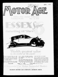 Motor Age Motor Car Automotive Magazine Vol. 53 No. 22 May 1928