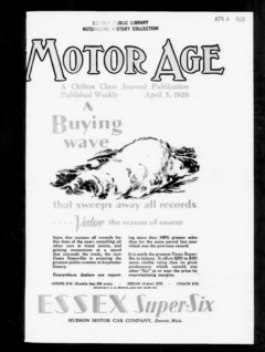 Motor Age Motor Car Automotive Magazine Vol. 53 No. 14 April 1928